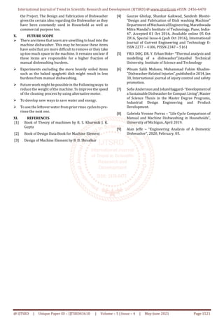 Design and Analysis of Portable Dishwasher | PDF