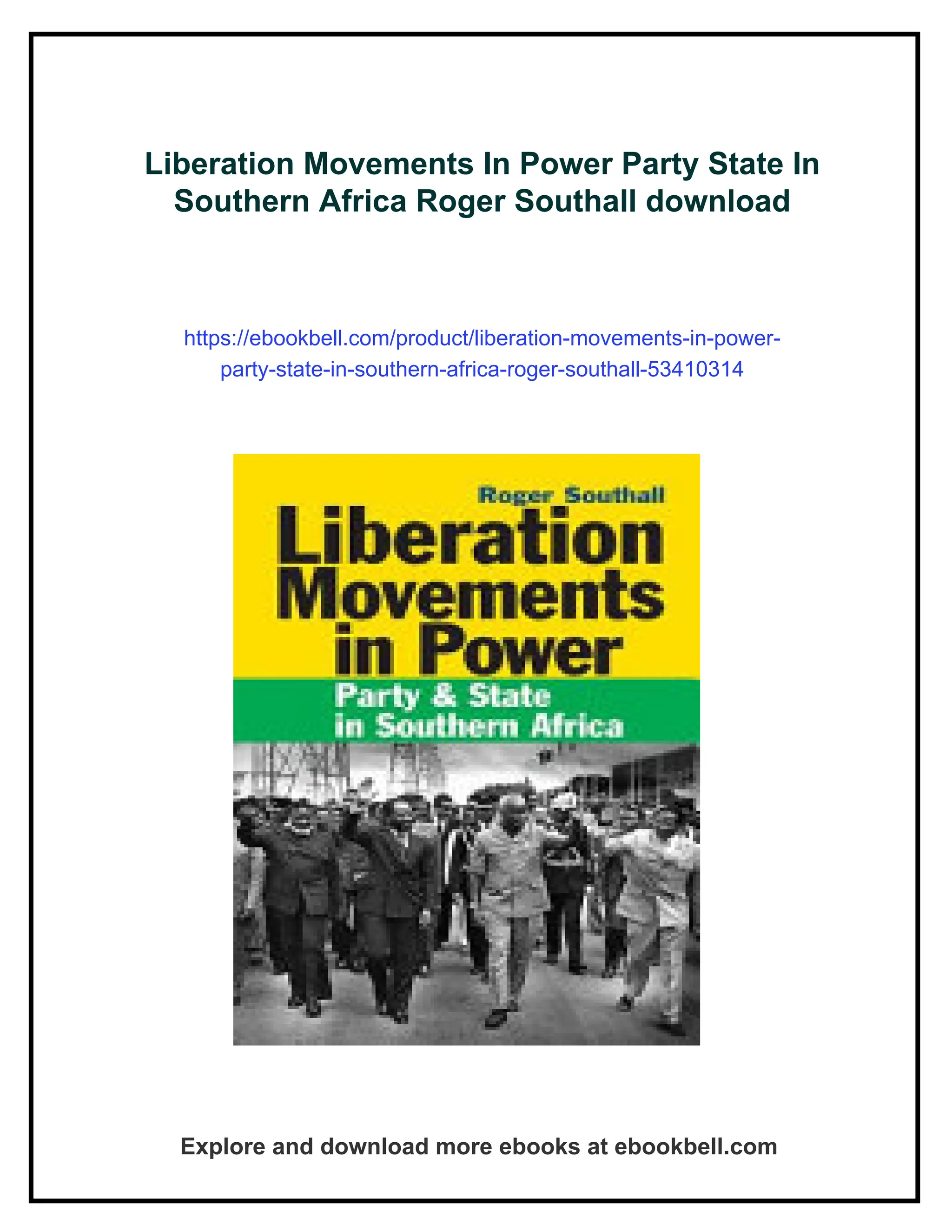 Liberation Movements In Power Party State In Southern Africa Roger ...