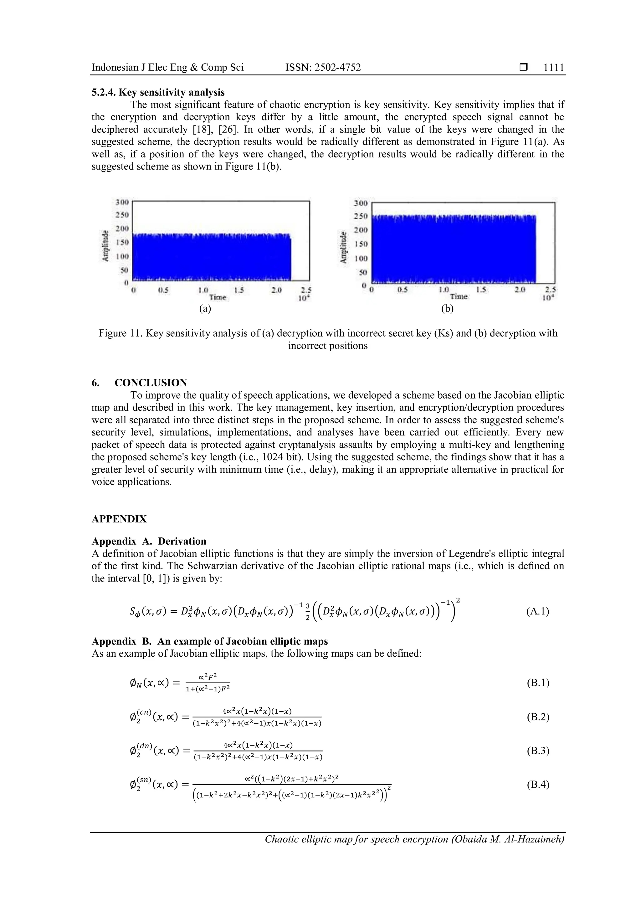 Chaotic elliptic map for speech encryption | PDF