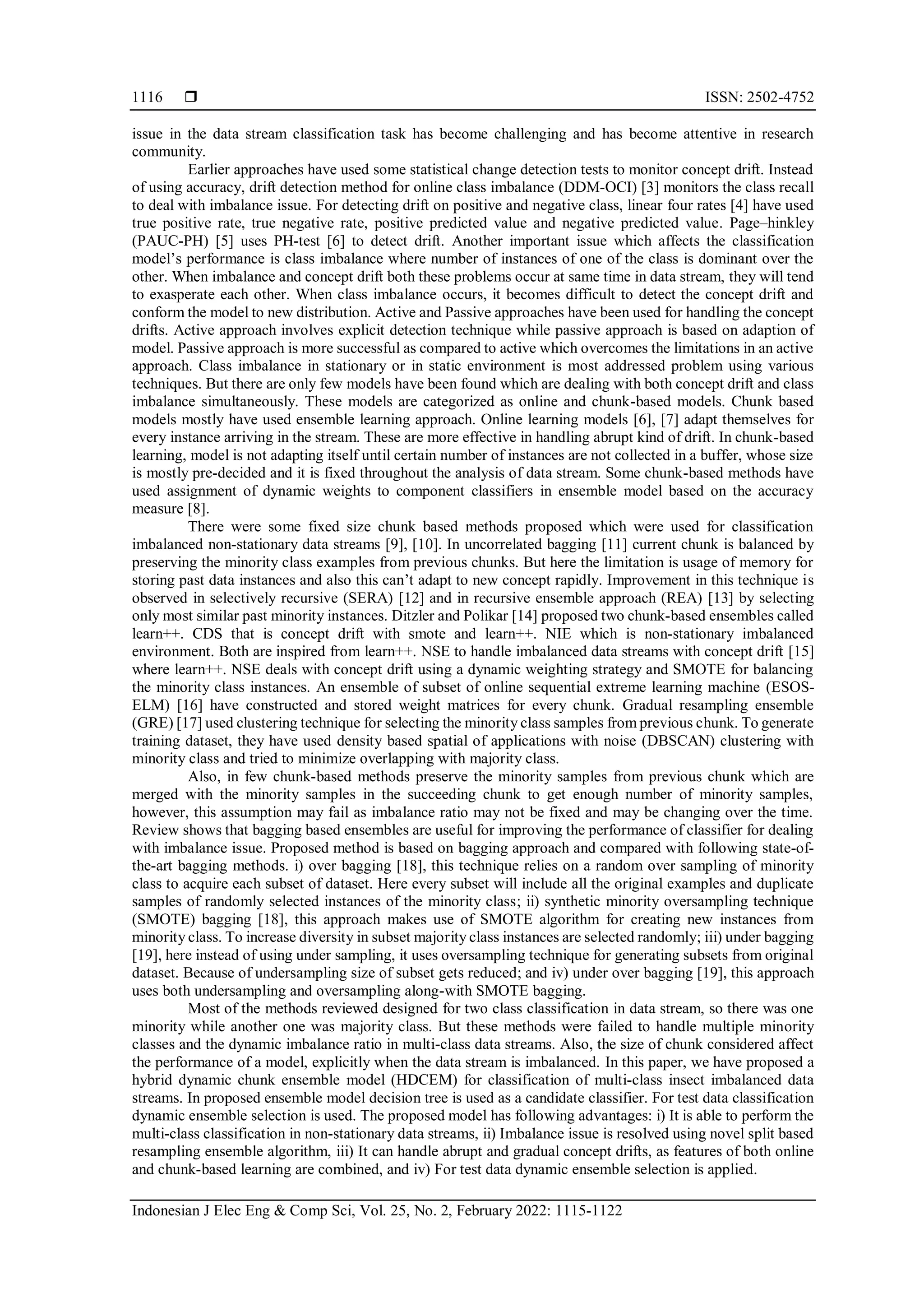 Hybrid Dynamic Chunk Ensemble Model For Multi Class Data Streams Pdf