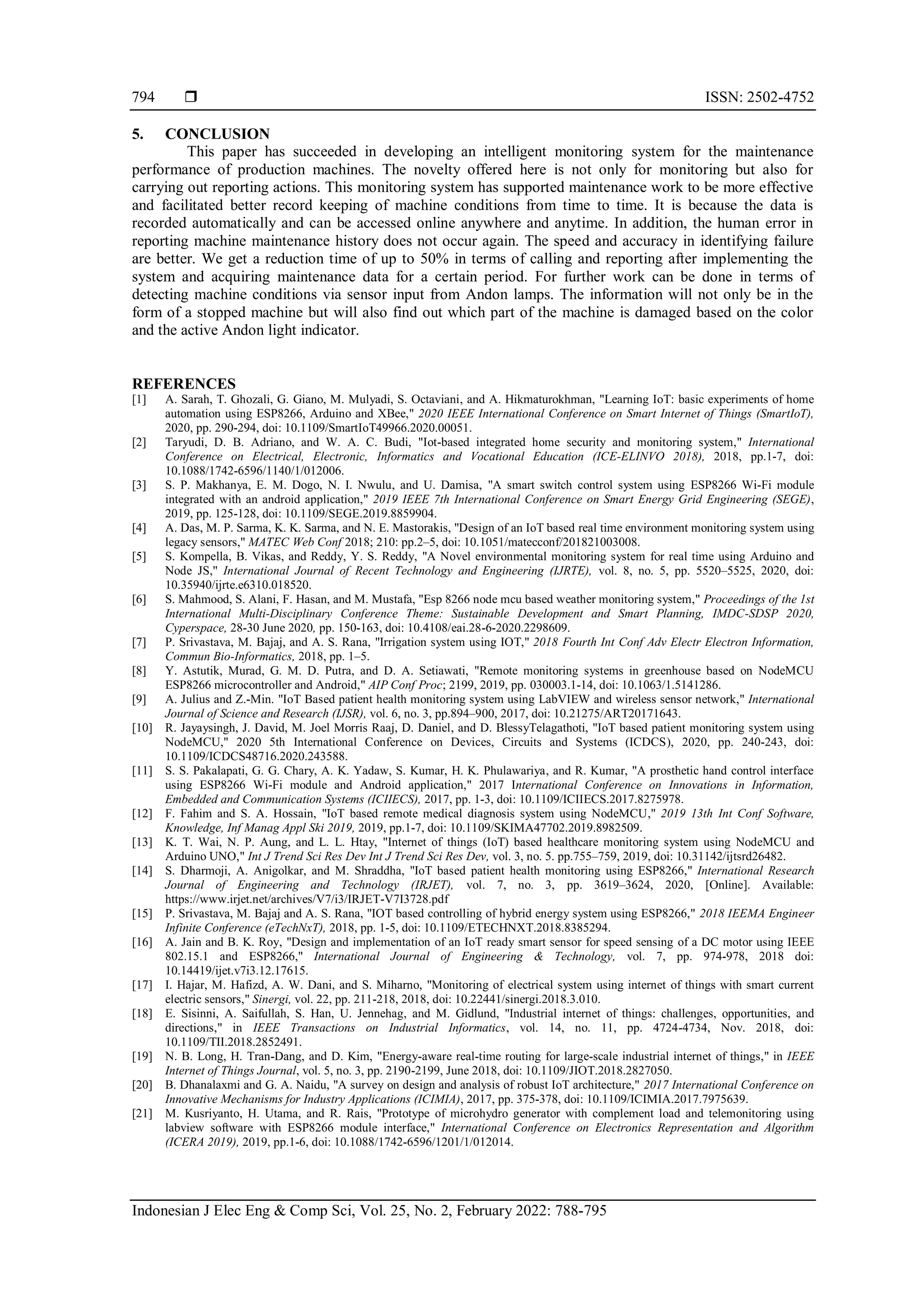 Smart Monitoring System Using Nodemcu For Maintenance Of Production Machines Pdf