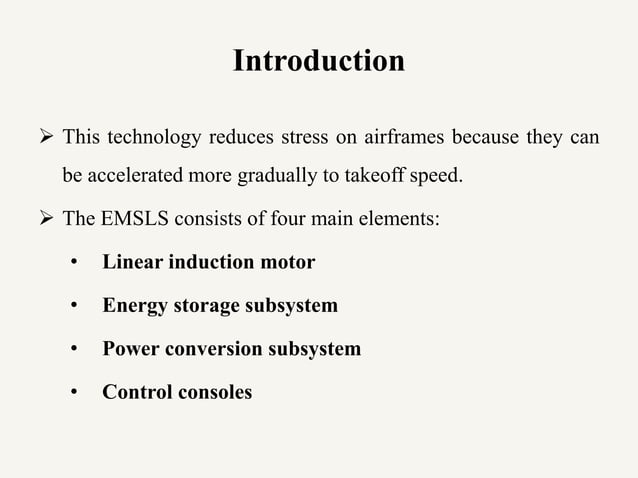 ELECTROMAGNETIC SHUTTLE LAUNCHING SYSTEM | PPSX | Physics | Science