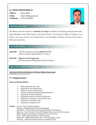 Rihan CV | PDF