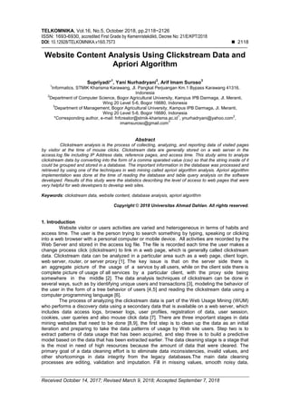 Website Content Analysis Using Clickstream Data and Apriori Algorithm | PDF