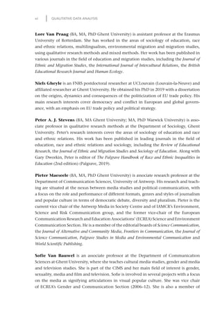 Qualitative Data Analysis Key Approaches Peter A J Stevens | PDF