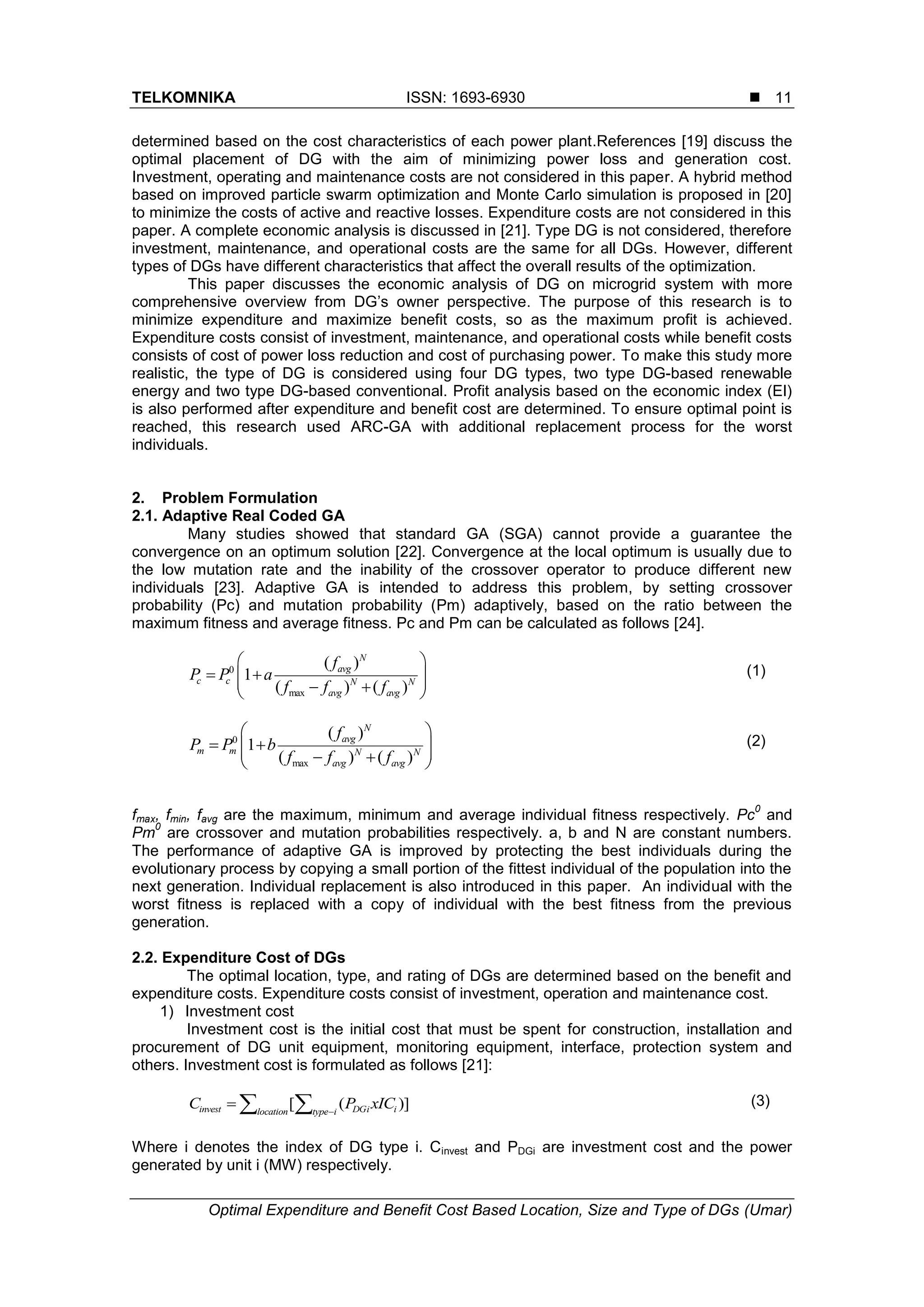 Optimal Expenditure and Benefit Cost Based Location, Size and Type of DGs in Microgrids Systems ...