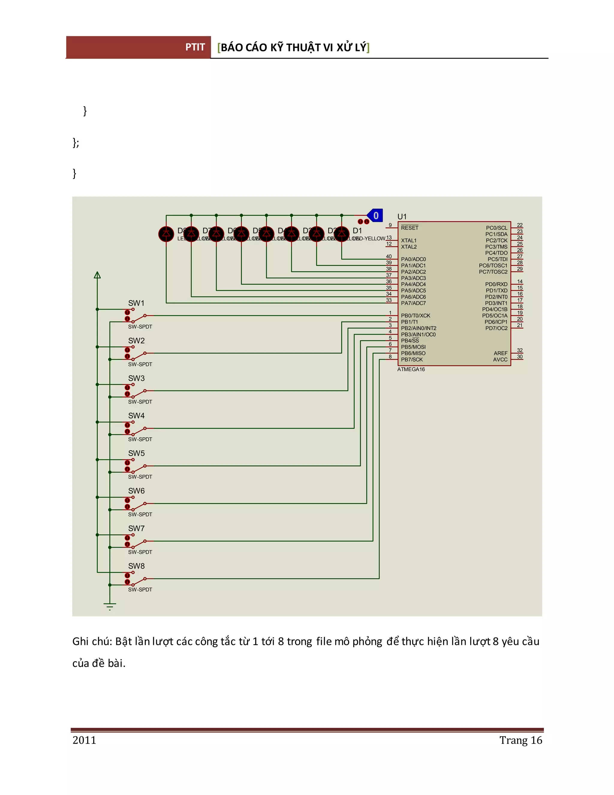 báo cáo thực hành kỹ thuật vi xử lý PTIT | PDF