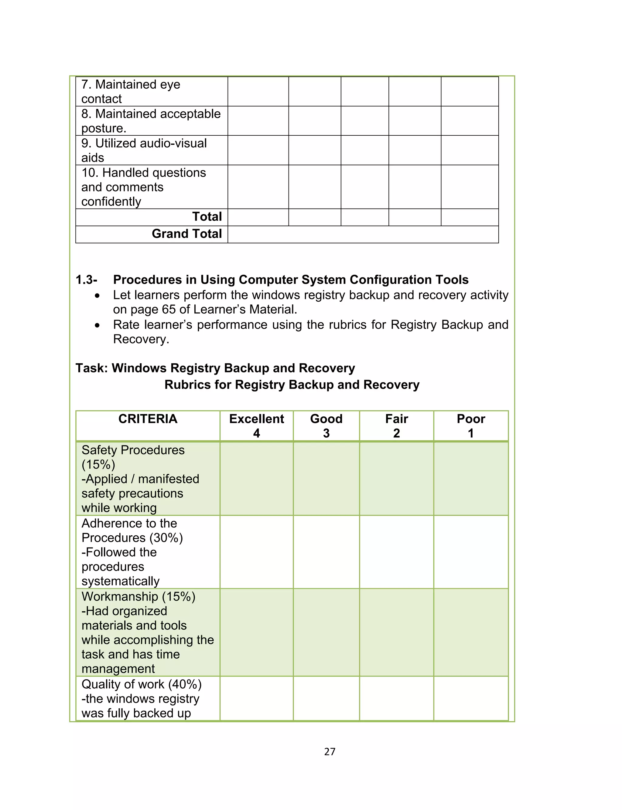 Computer Hardware Servicing Learner's Material Grade 10 | PDF ...