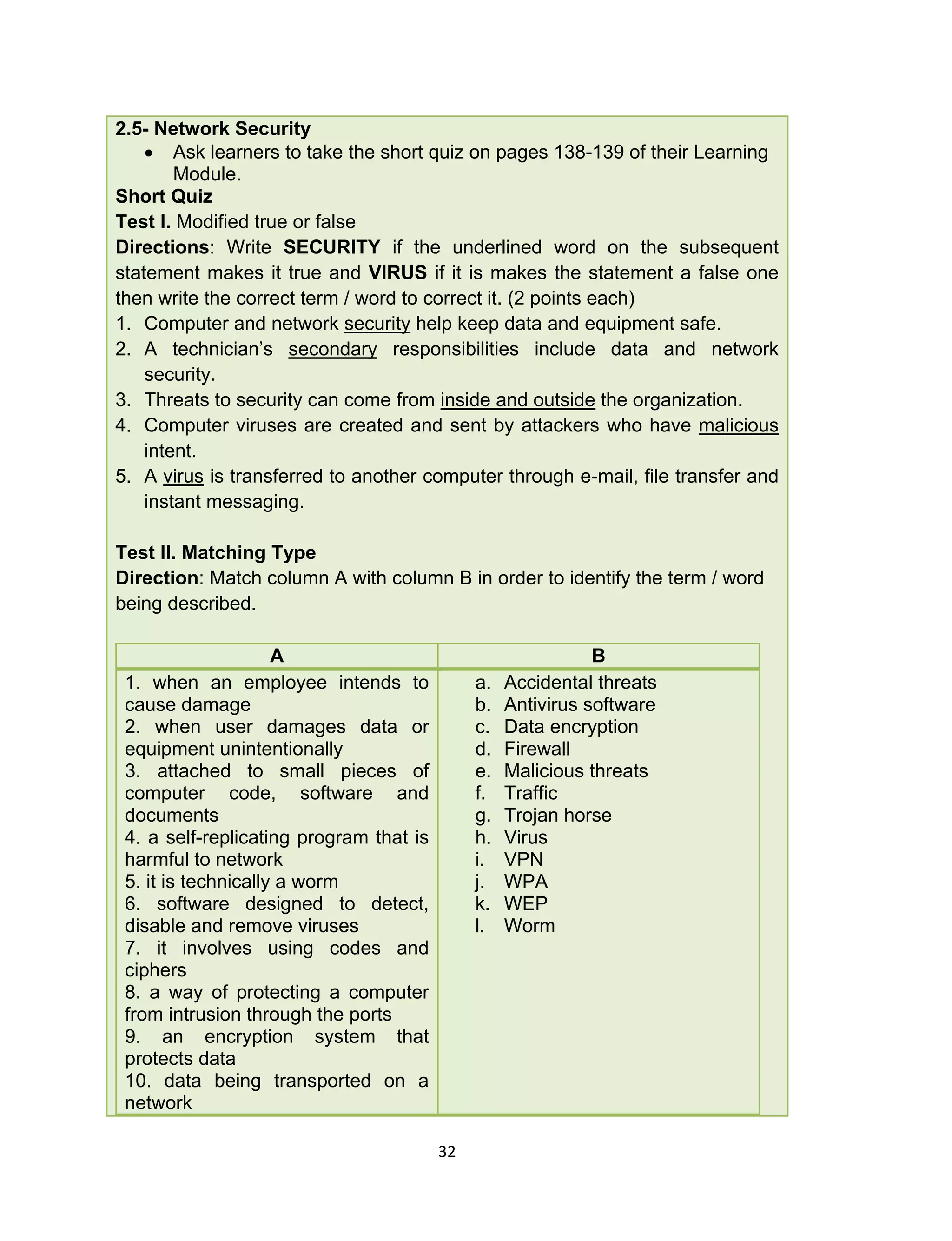 Computer Hardware Servicing Learner's Material Grade 10 | PDF | Computer Networking | Computing