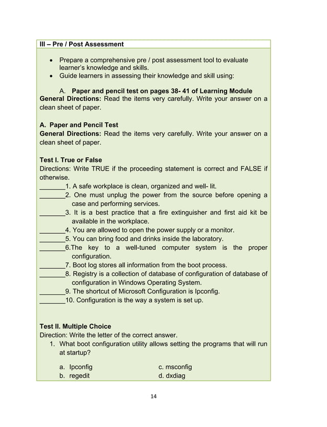 Computer Hardware Servicing Learner's Material Grade 10 | PDF | Computer Networking | Computing
