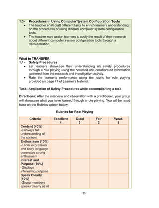 Computer Hardware Servicing Learner's Material Grade 10 | PDF