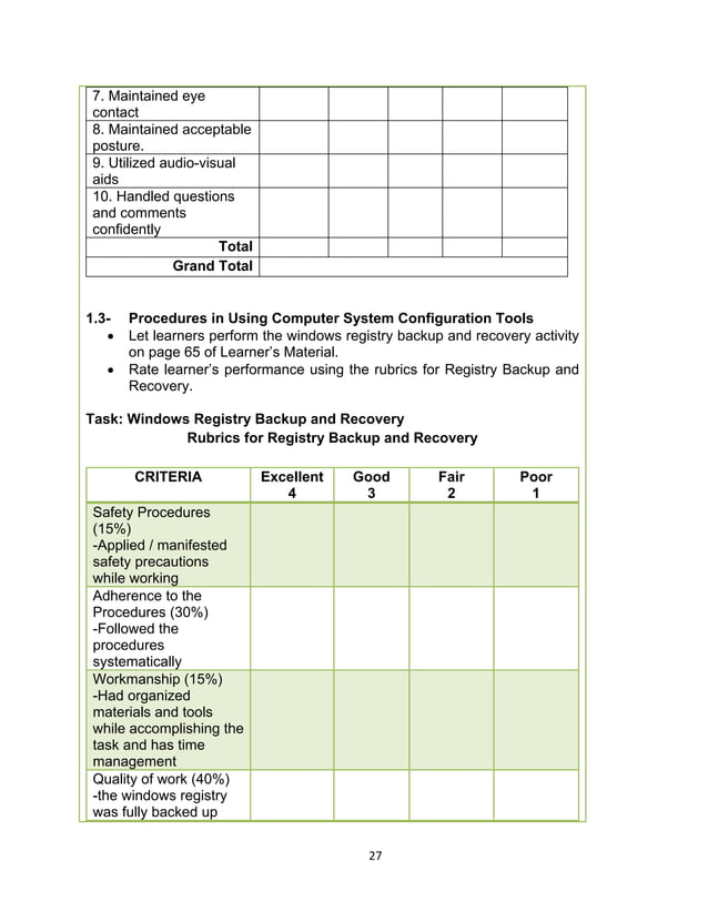 Computer Hardware Servicing Learner's Material Grade 10 | PDF ...