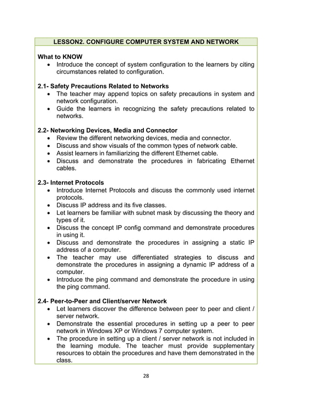 Computer Hardware Servicing Learner's Material Grade 10 | PDF ...