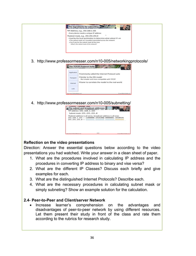 Computer Hardware Servicing Learner's Material Grade 10 | PDF | Computer Networking | Computing