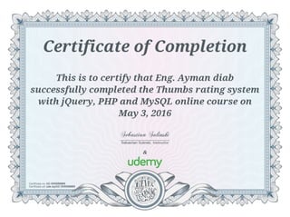 Thumbs rating system with jQuery, PHP and MySQL | PPT