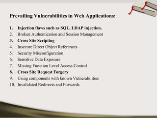 Vulnerabilities in Web Applications | PPT