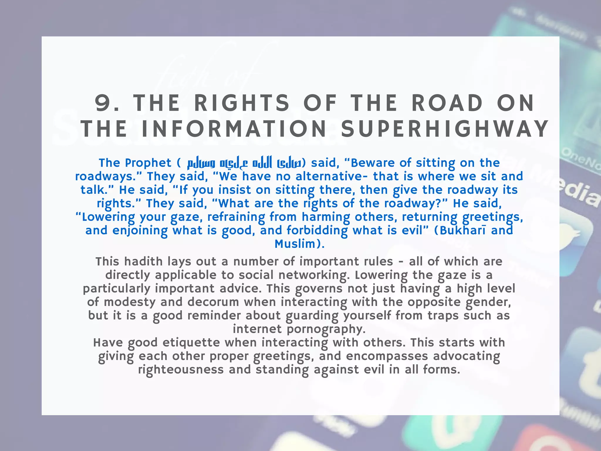 40 hadiths on social media|| Australian Islamic Library | PDF