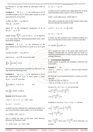 A Note on the Generalization of the Mean Value Theorem | PDF