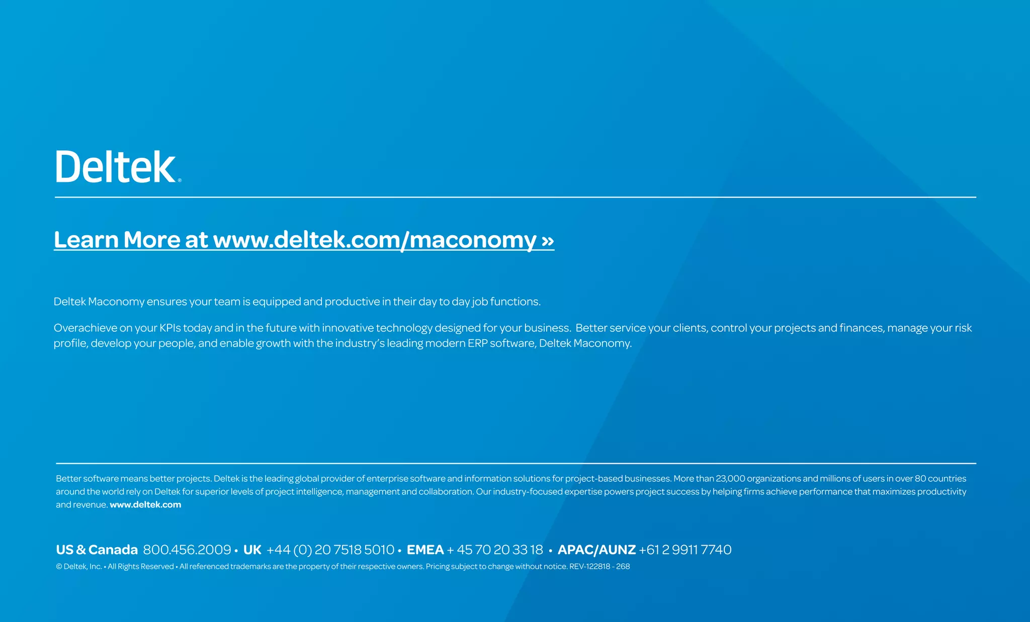 Deltek Maconomy Overview Brochure Ppt