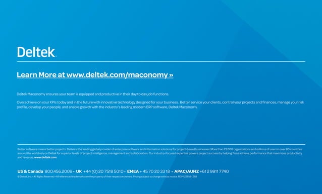 Deltek Maconomy Overview Brochure | PPT