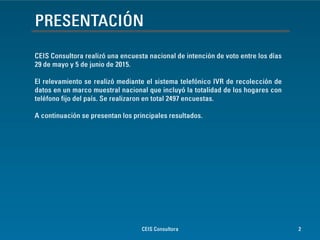Encuesta Ceis Consultora Junio 2015 | PPT | Free Download