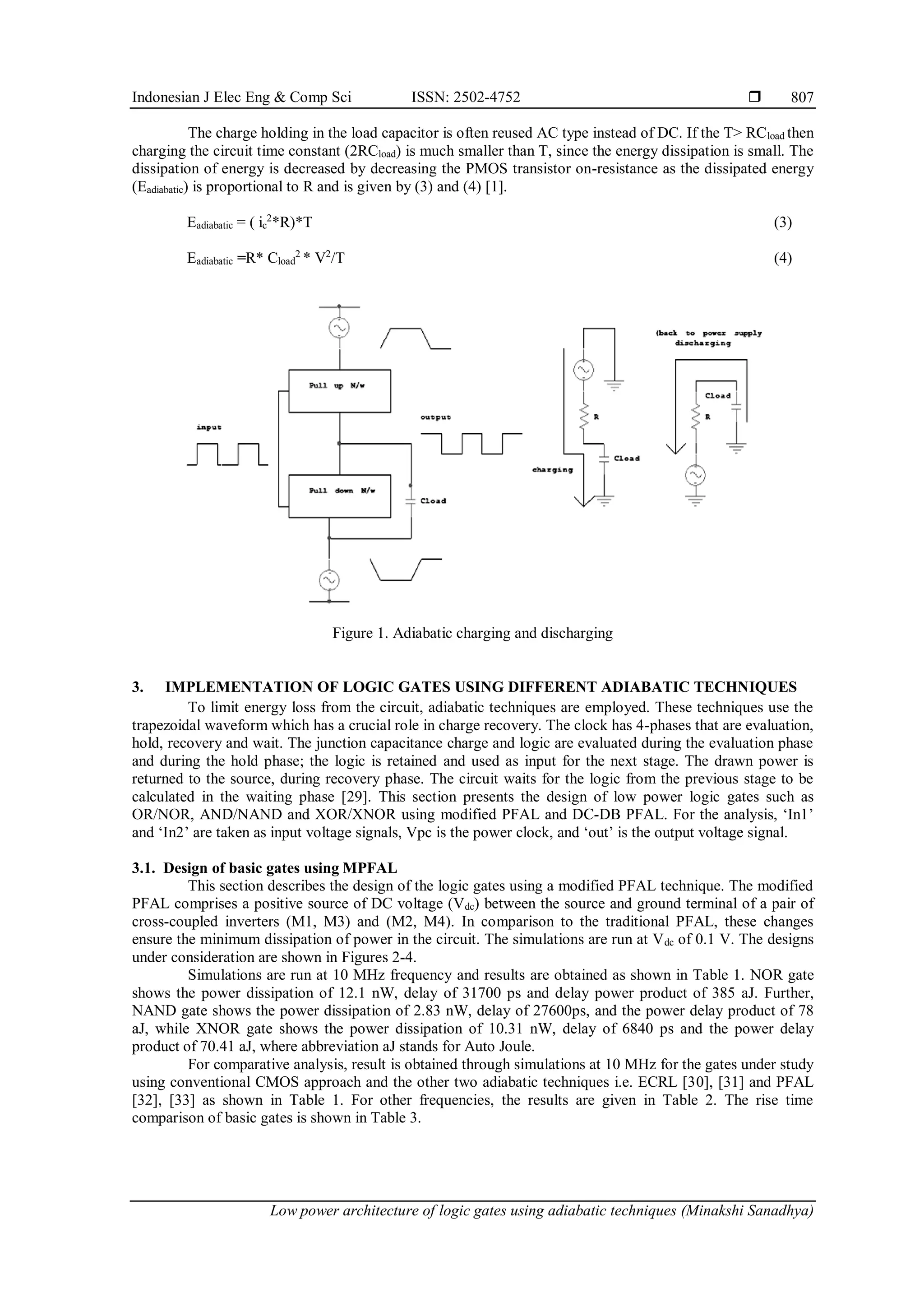 Low power architecture of logic gates using adiabatic techniques | PDF ...