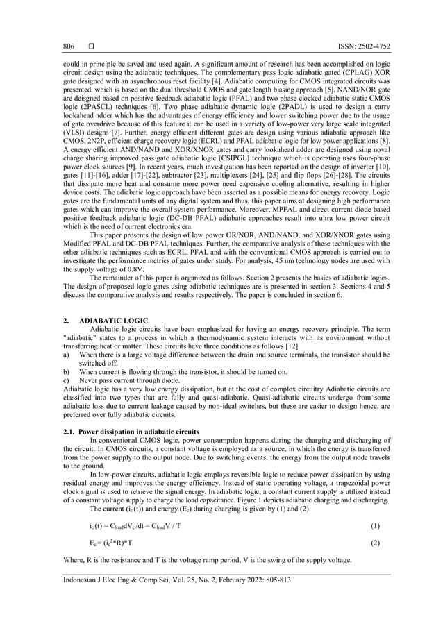 Low power architecture of logic gates using adiabatic techniques | PDF ...