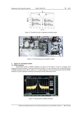 Design and implementation of an S-band transmitter for nanosatellites ...