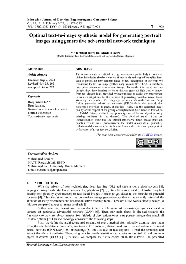 Optimal text-to-image synthesis model for generating portrait images using generative ...