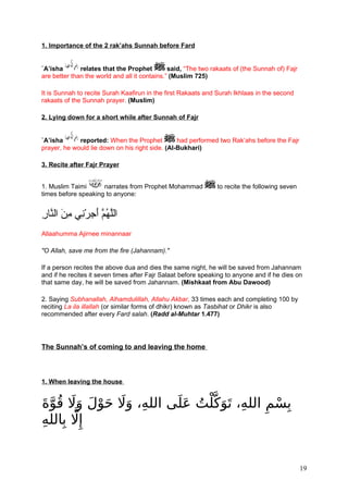 Beautiful Sunnah's of Rasulallah (SAW) to Do Everyday | PDF