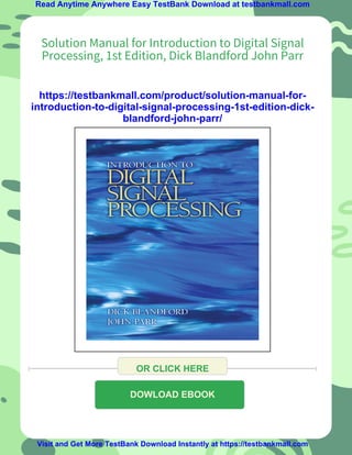 Solution Manual for Introduction to Digital Signal Processing, 1st ...