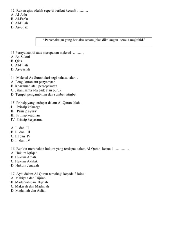 26866747 soalan-pengenalan-ilmu-usul-fiqh-soalan-objektif | PDF