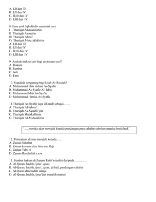 26866747 soalan-pengenalan-ilmu-usul-fiqh-soalan-objektif | PDF