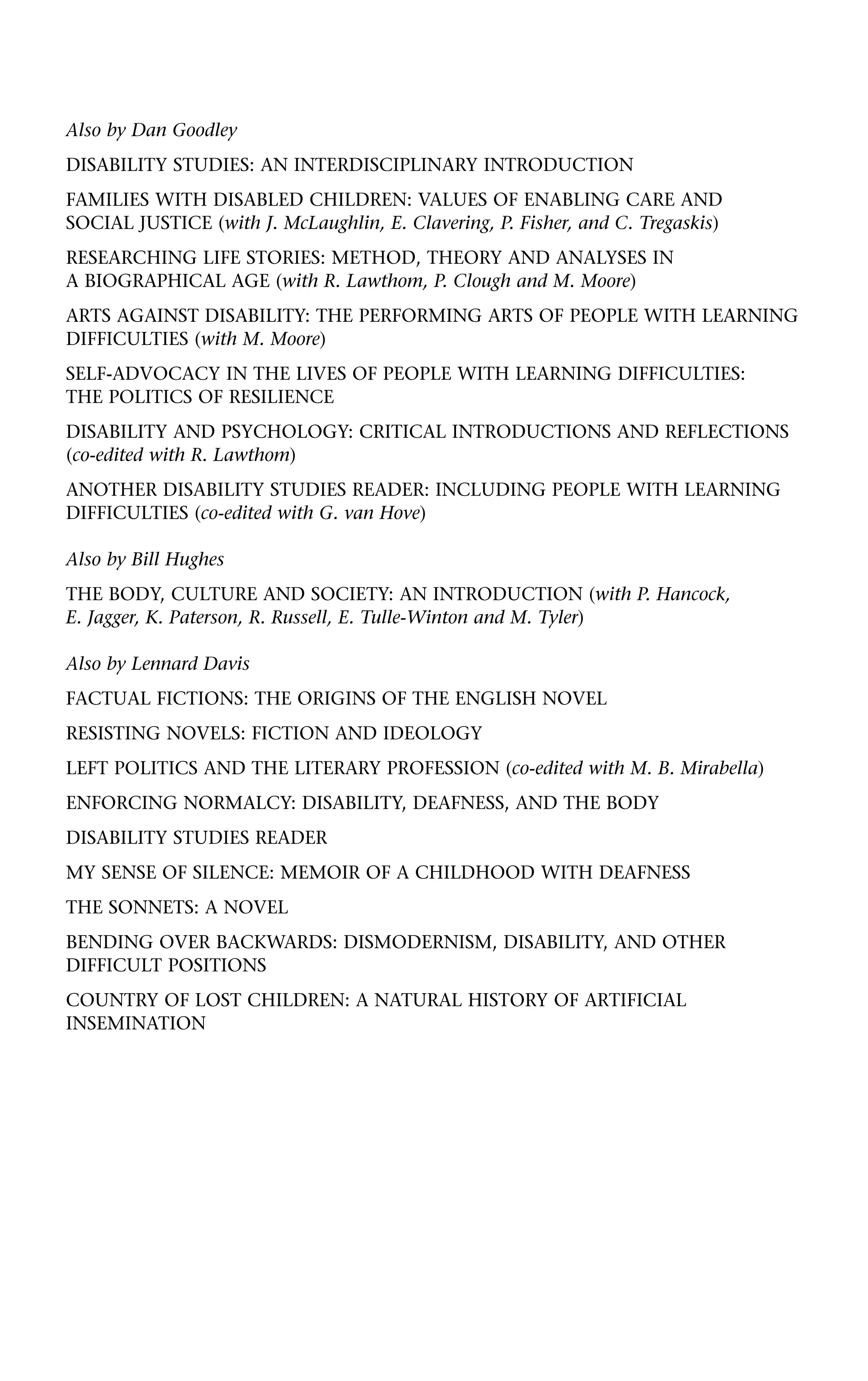 Disability And Social Theory New Developments And Directions Dan ...