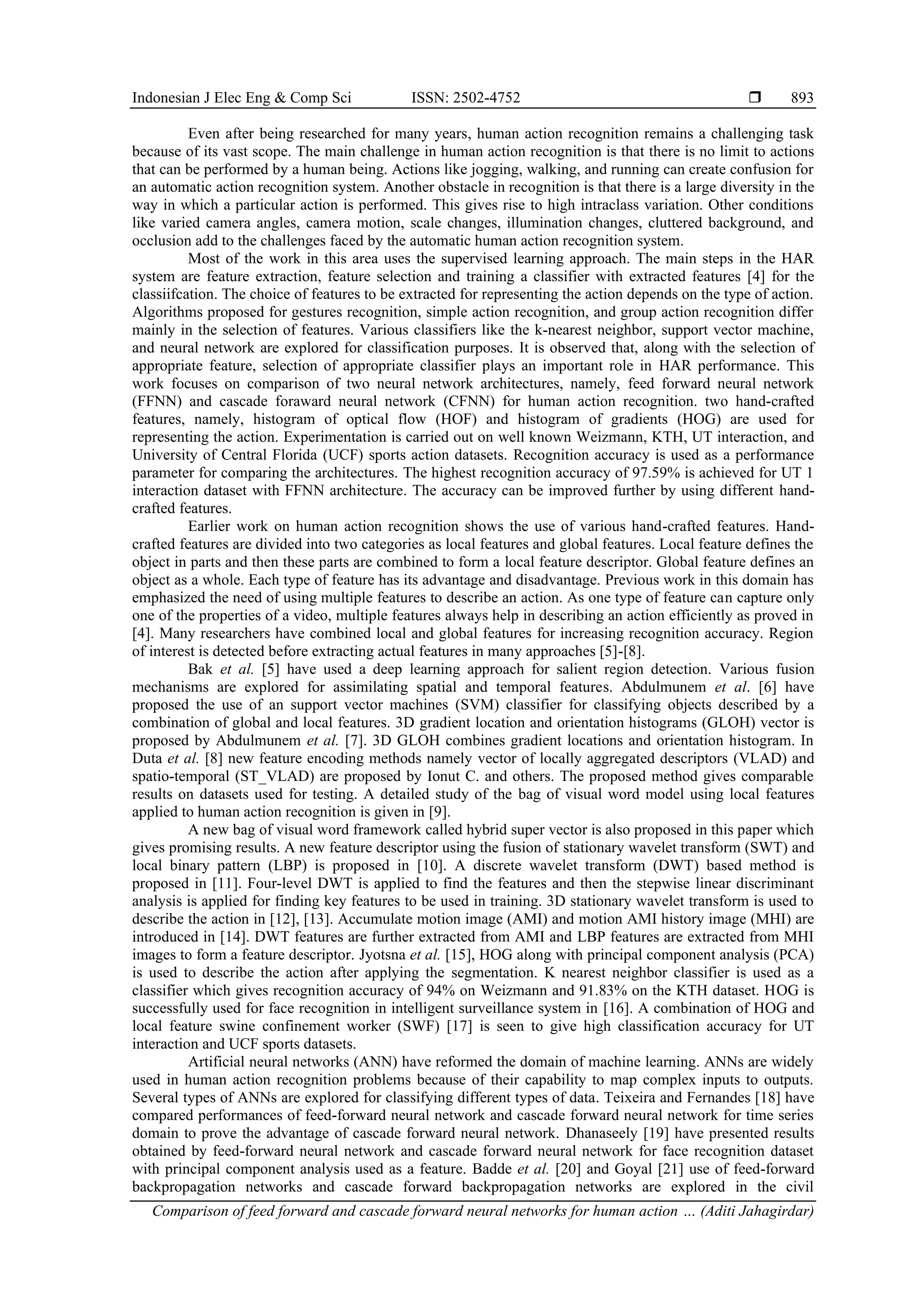 Comparison of feed forward and cascade forward neural networks for ...