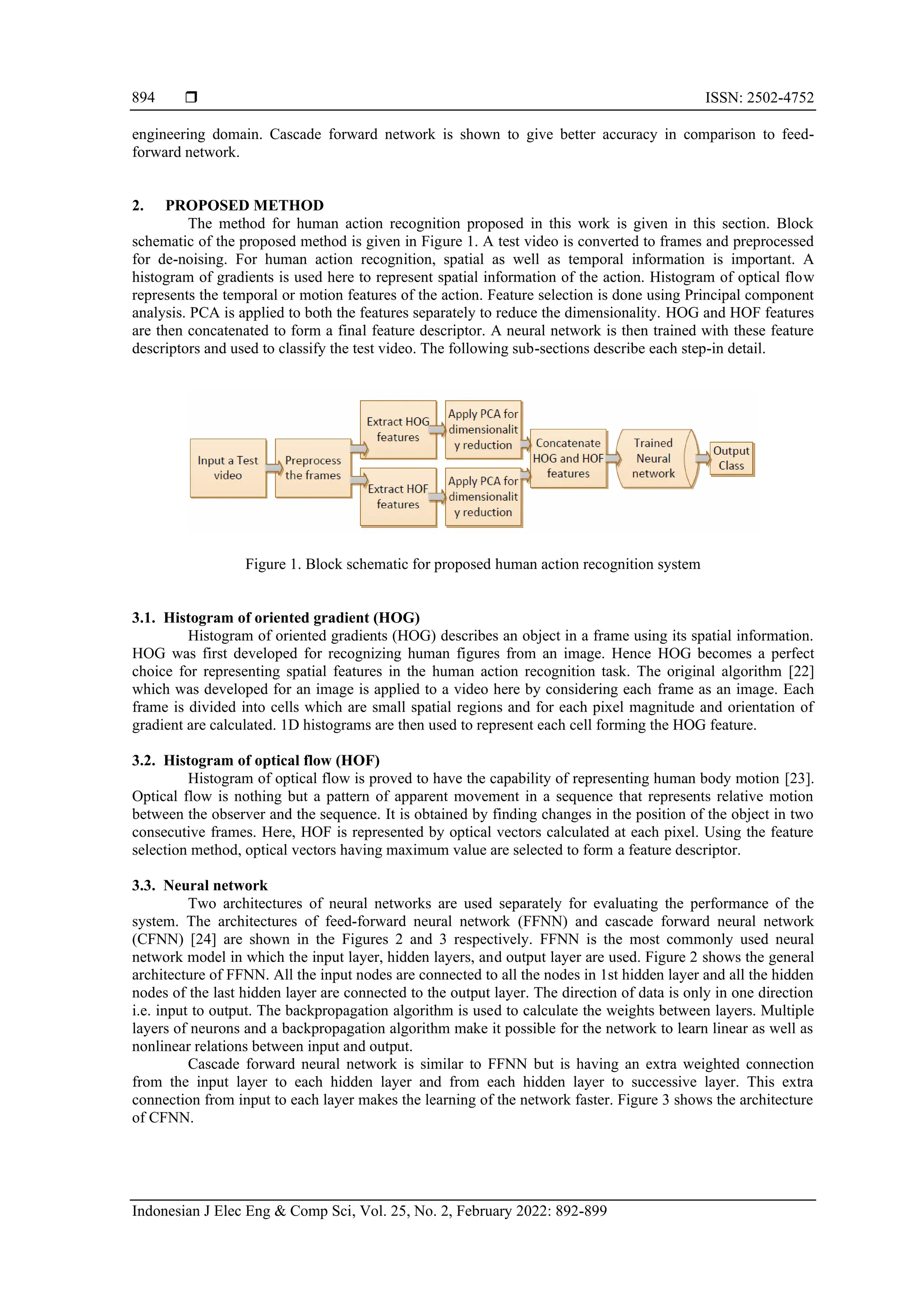 Comparison of feed forward and cascade forward neural networks for human action recognition | PDF