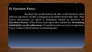 various types of forces on tablet compaction | PPTX