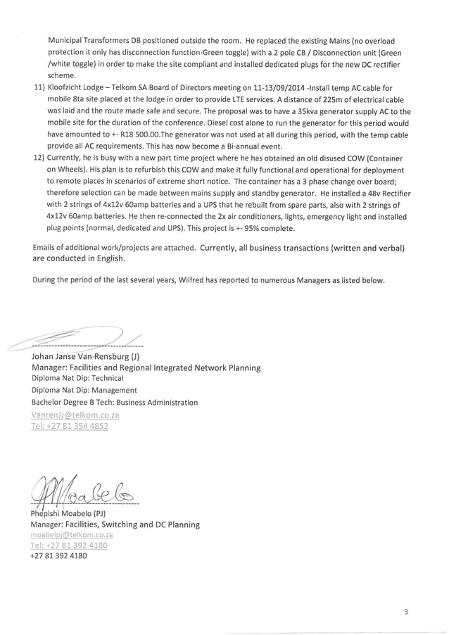 Wilf Telkom Ref Letter SIGNED | PDF