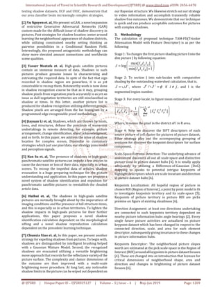 Shadow Detection and Removal using Tricolor Attenuation Model Based on Feature Descriptor | PDF