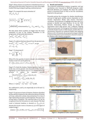 Shadow Detection and Removal using Tricolor Attenuation Model Based on Feature Descriptor | PDF