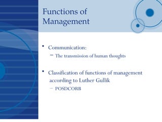 Management- Definition and Function presentation | PPTX
