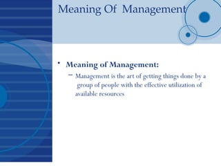Management- Definition and Function presentation | PPTX