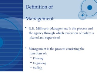 Management- Definition and Function presentation | PPTX