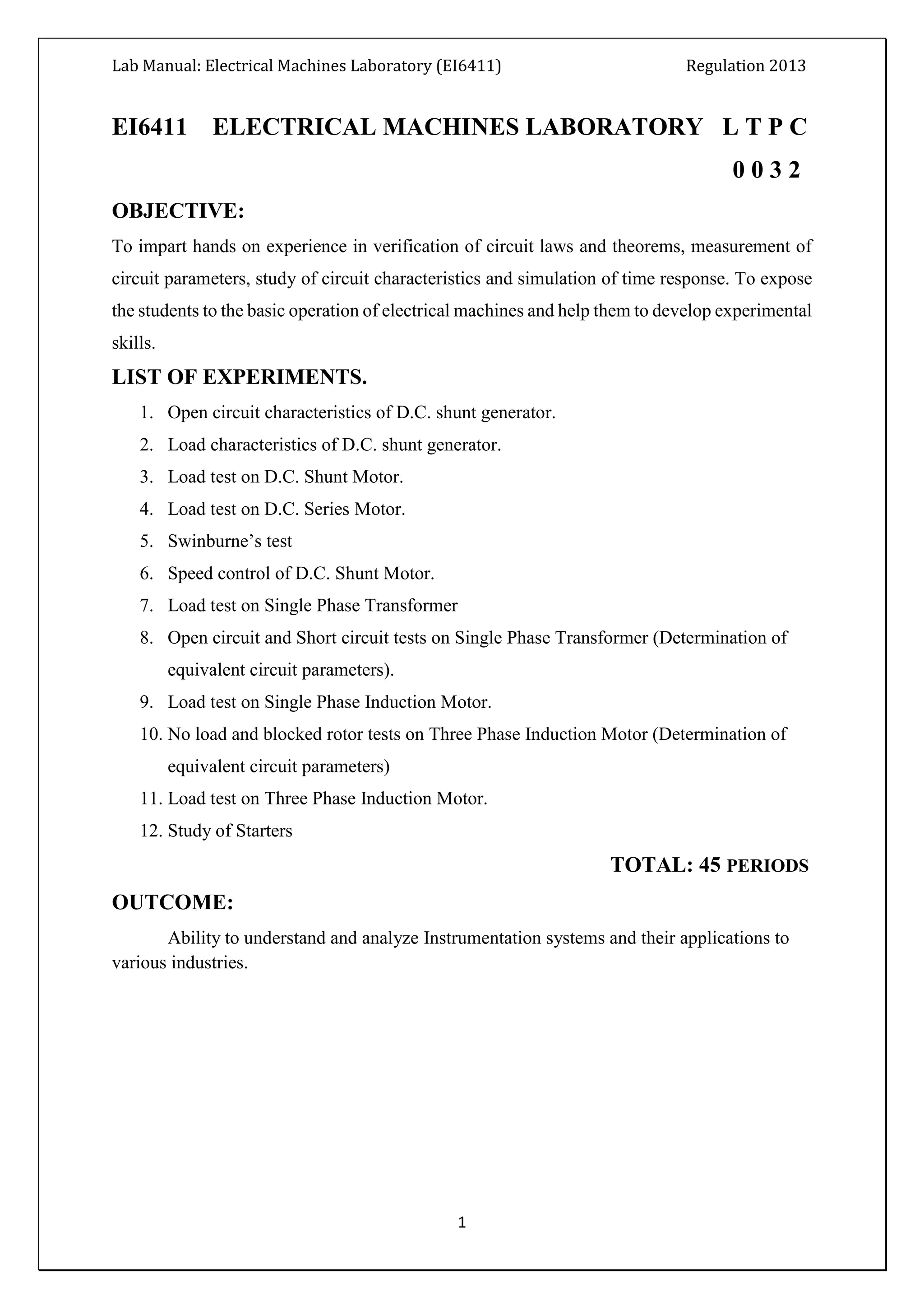 269010454 electrical-machines-lab-manual-for-petrochemaical | PDF | Physics | Science