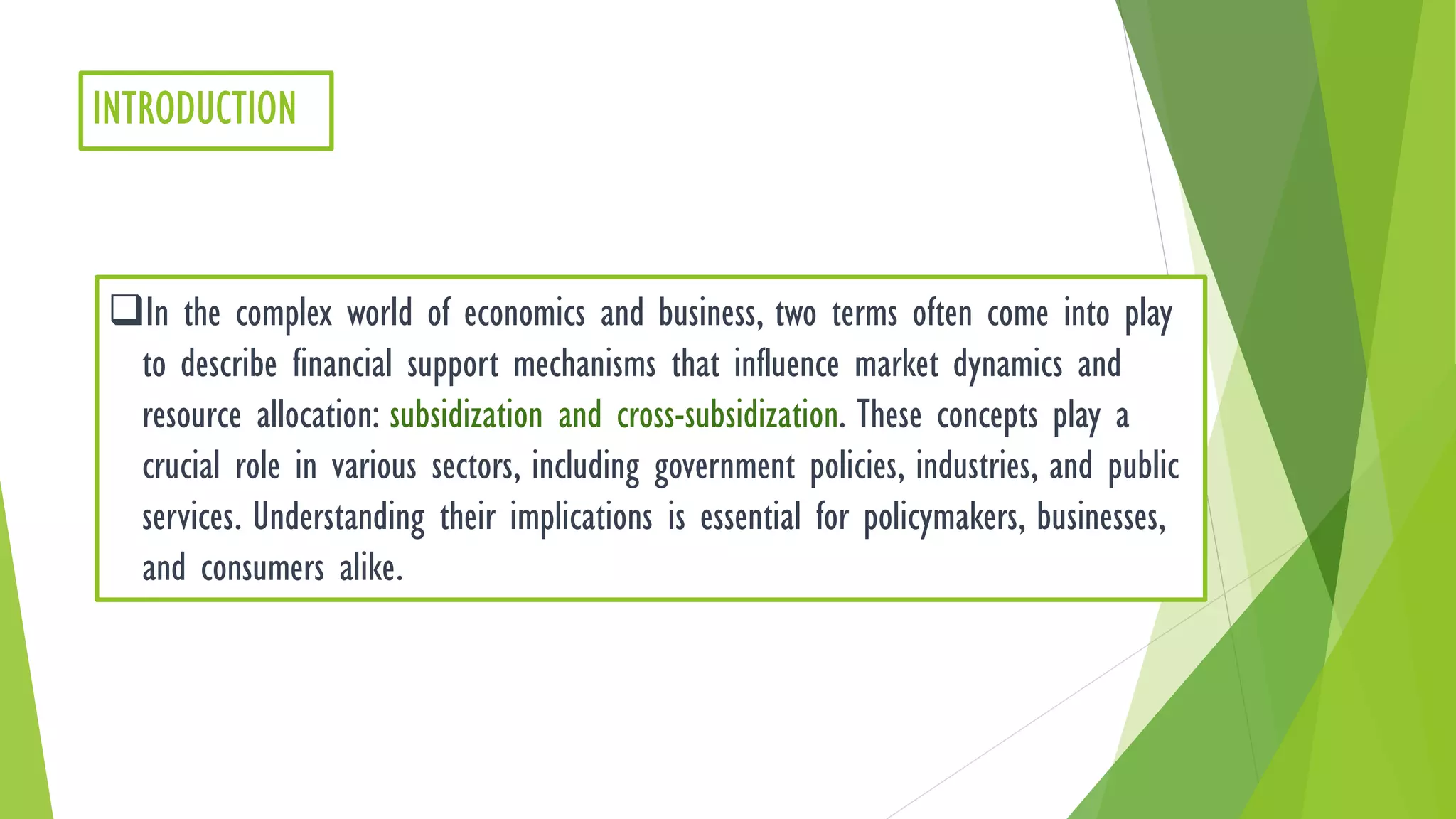 subsidization and cross subsidization | PDF