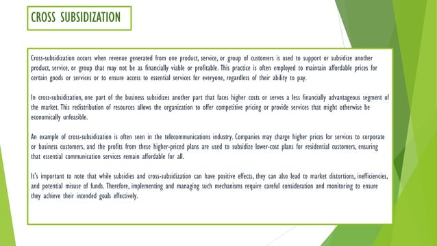 subsidization and cross subsidization | PDF | Government Support and ...