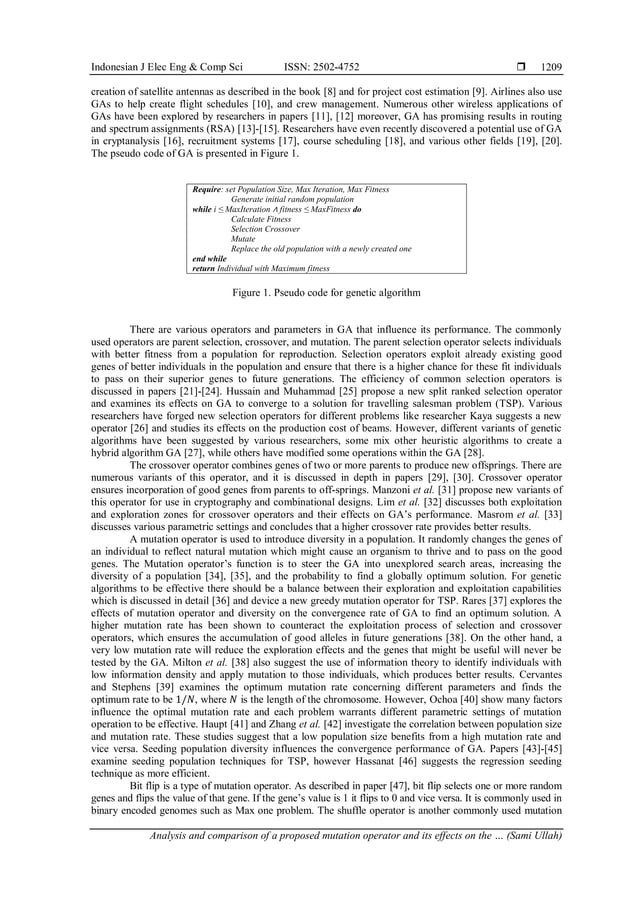 Analysis And Comparison Of A Proposed Mutation Operator And Its Effects
