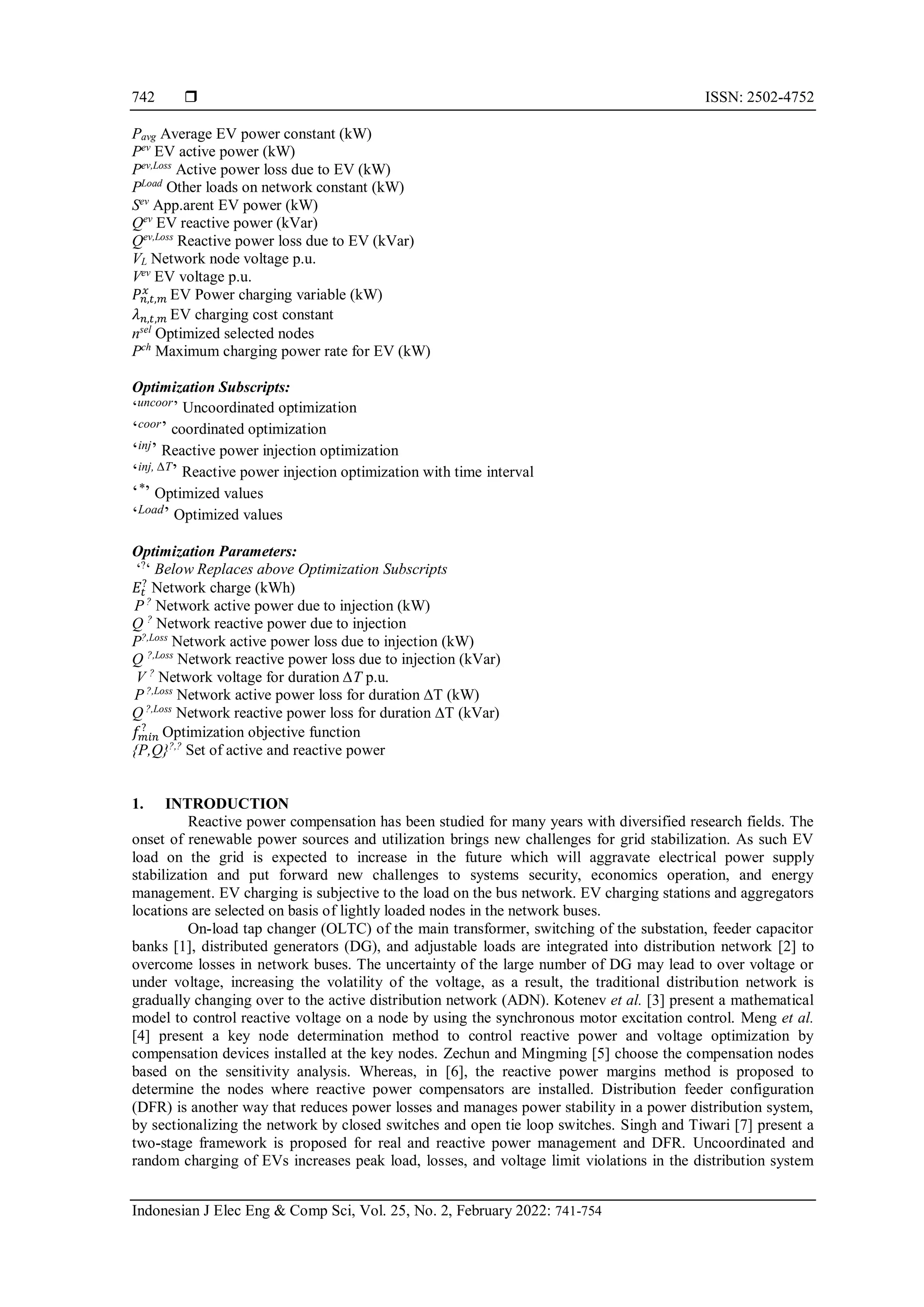 Grid Reactive Voltage Regulation And Cost Optimization For Electric