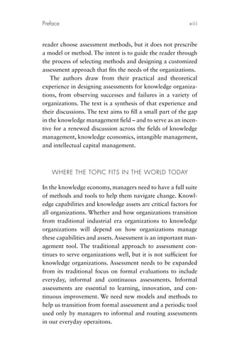 Assessment Strategies For Knowledge Organizations Illustrated Dean ...