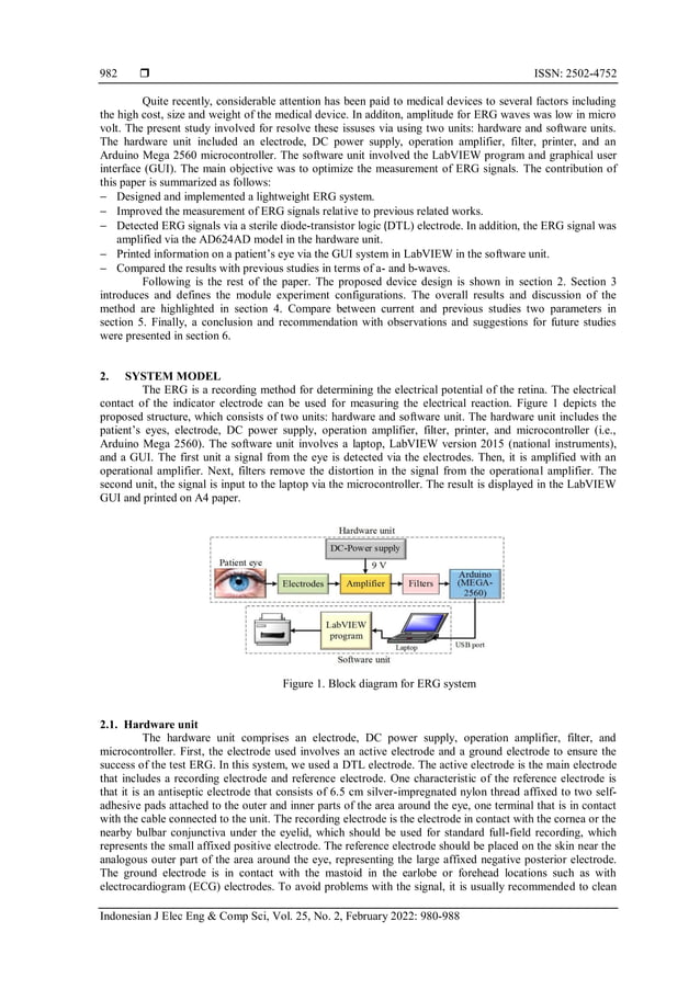 Measurement of an electroretinogram signal and display waves on graphical user interface by ...